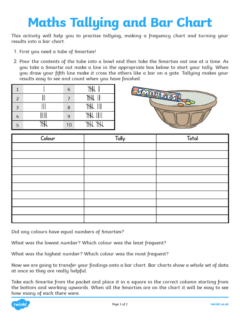 Bar Chart and Tally at Home Practice | PDF
