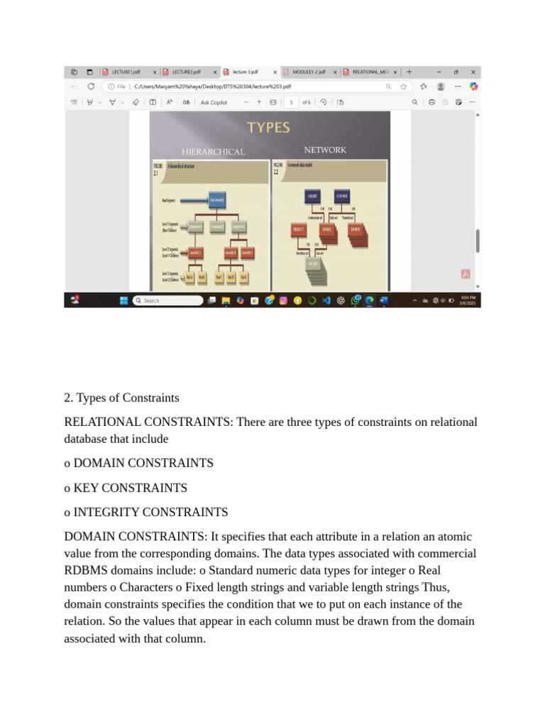 Types of Database Constraints Explained | PDF | Relational Model ...