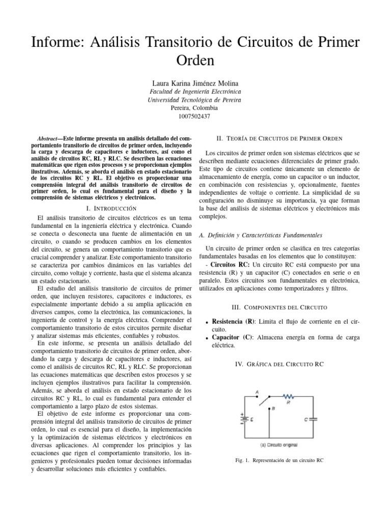 Análisis Transitorio de Circuitos Eléctricos | PDF | Red eléctrica ...