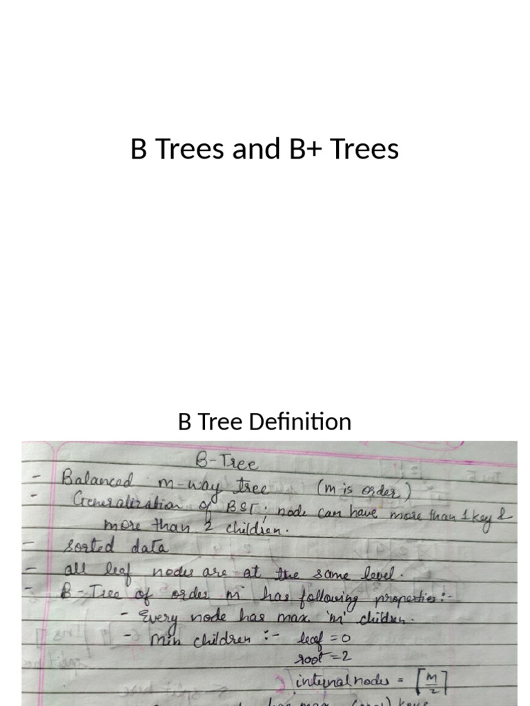 Lec 09 B Tree and B+ Tree | PDF | Data Management | Algorithms And Data ...