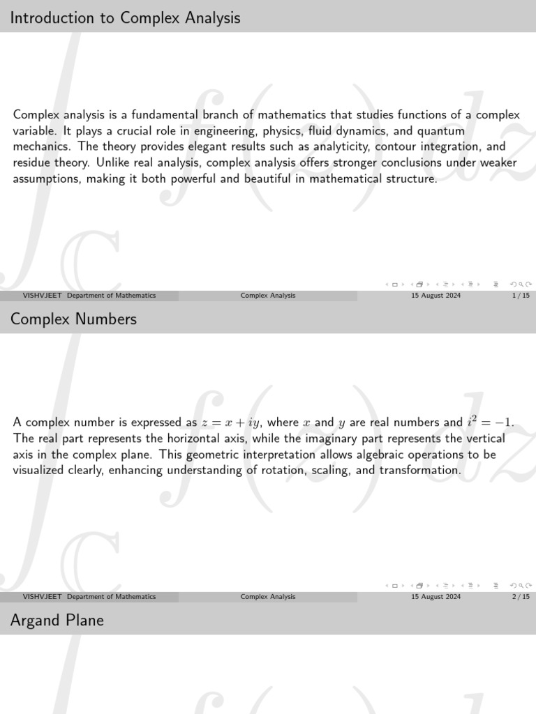 Introduction to Complex Analysis | PDF | Complex Analysis ...