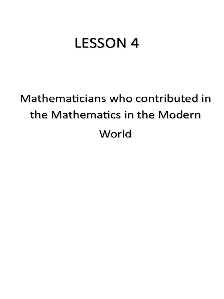 Lesson 4 Mathematicians-1 - 051351 | PDF