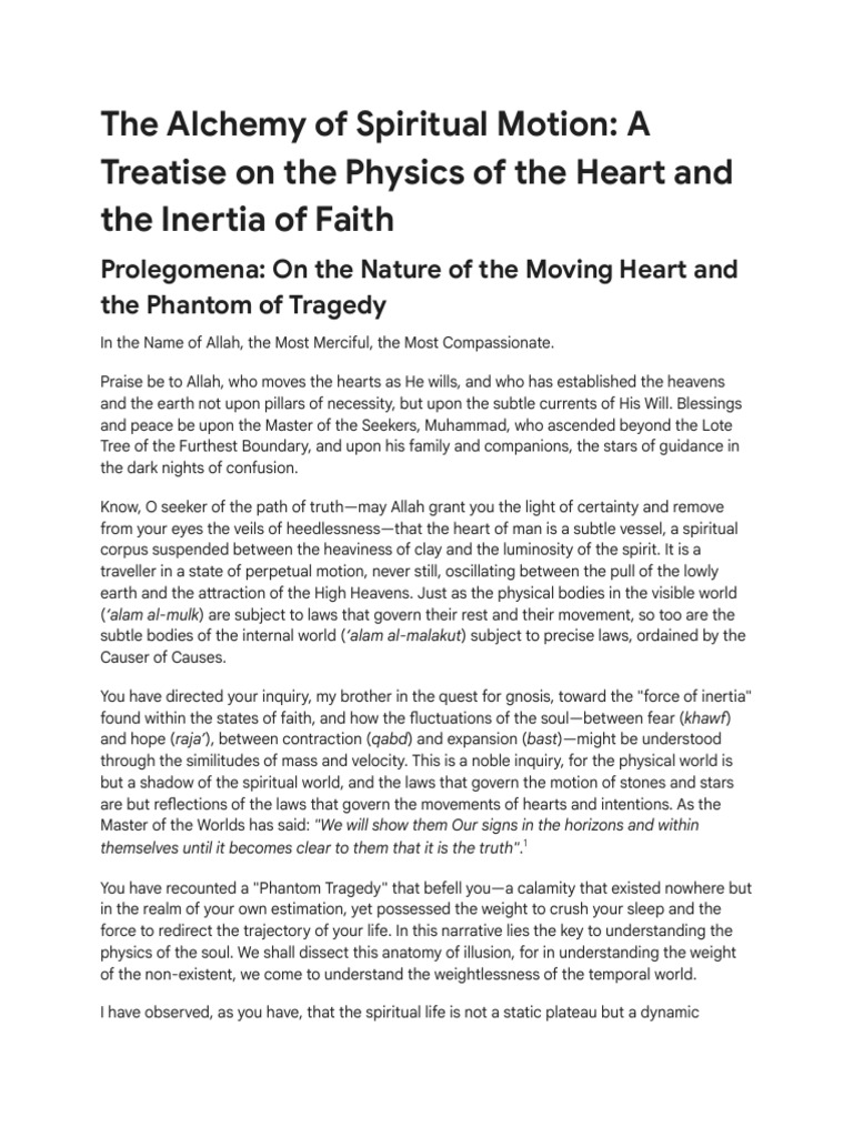 Spiritual Motion and Inertia of Faith | PDF | Force | God In Islam