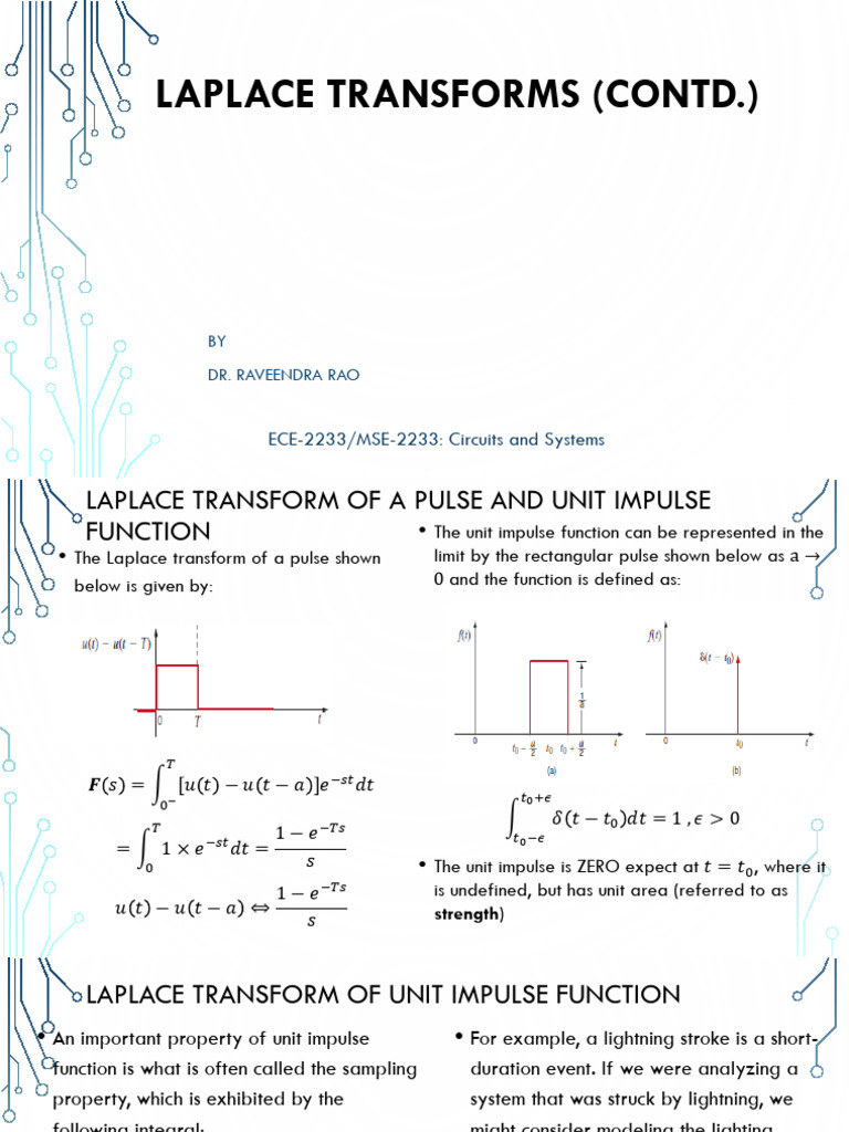 Laplace Transforms: Pulse & Impulse Functions | PDF | Laplace Transform ...