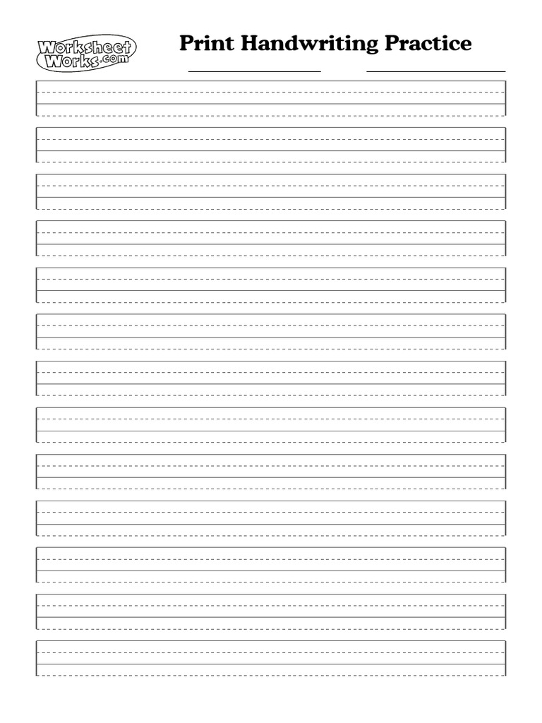 WorksheetWorks Print Handwriting Practice 2 | PDF