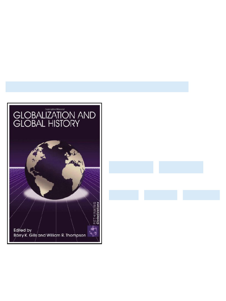 Globalization and Global History Rethinking Globalizations 1st Edition ...