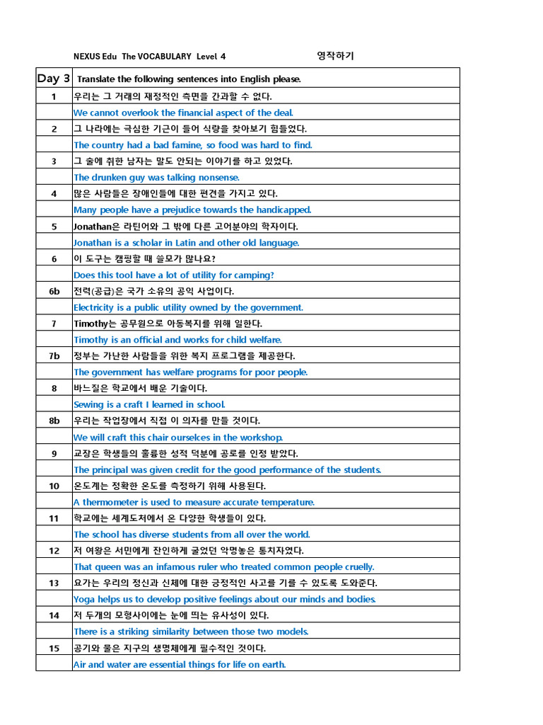 VOCAB 4 -answer | PDF