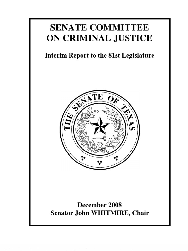 81st Legislature Criminal Justice Report | PDF | Politics Of The United ...