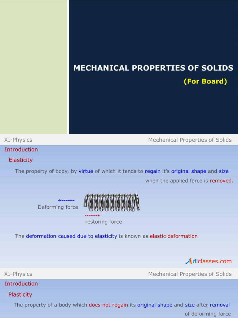 Mechanical Properties of Solids 3 | PDF