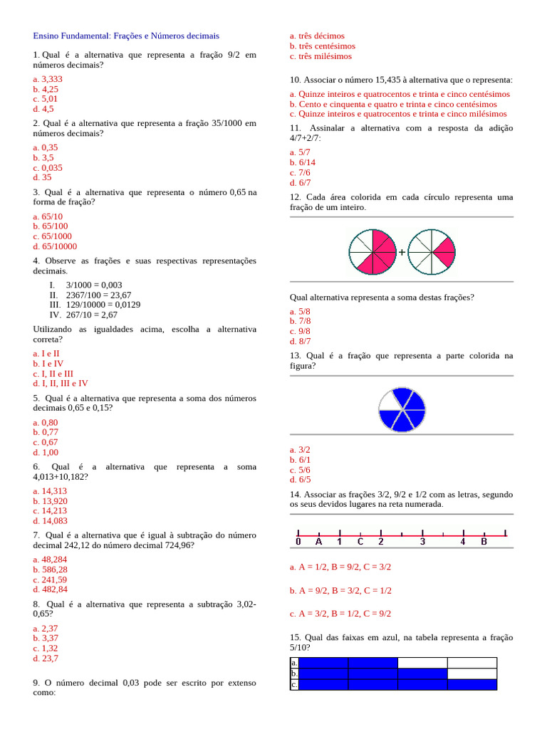 Frações e Decimais no Ensino Fundamental | PDF | Decimal | Codificações