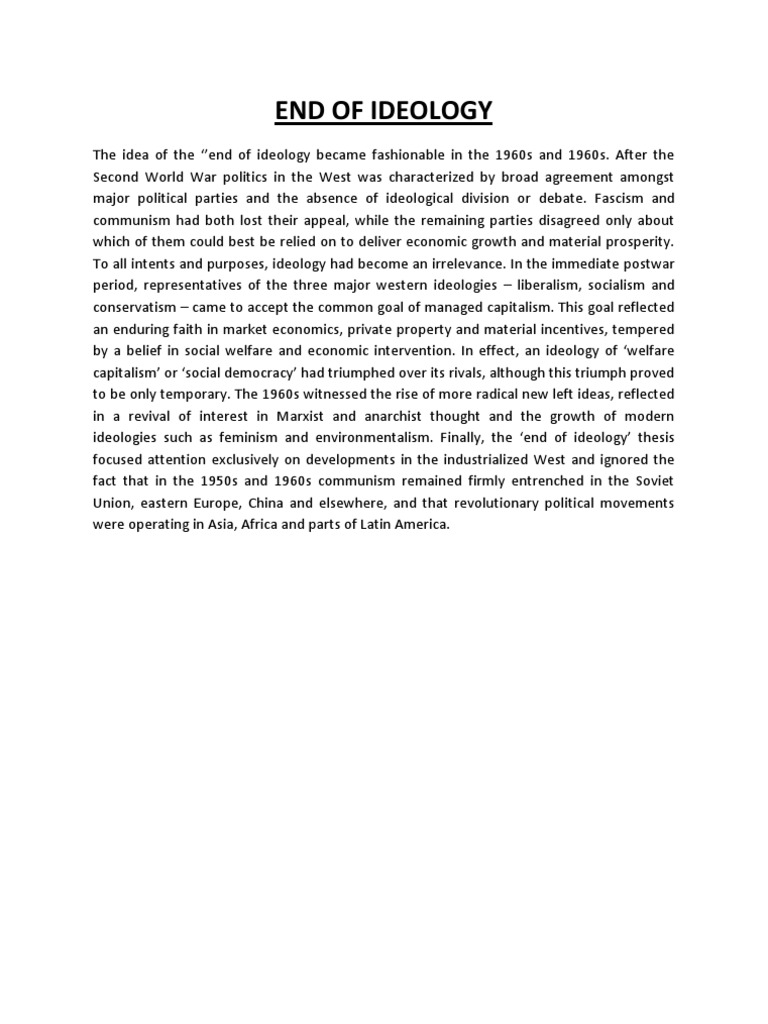 Western Politics: Ideology's Decline | PDF | Ideologies | Communism
