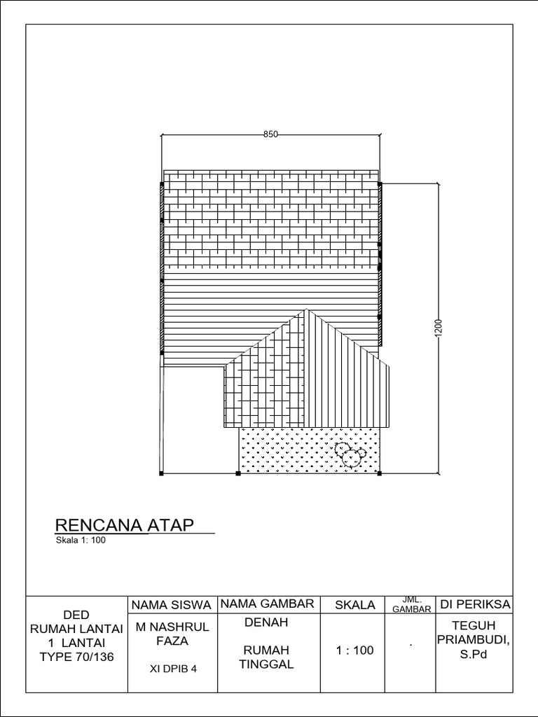 Rencana Atap Rumah Type 70/136 | PDF