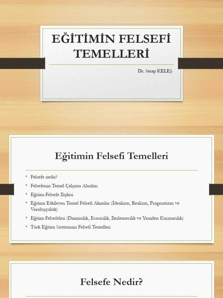Eğitimin Felsefi Temelleri | PDF