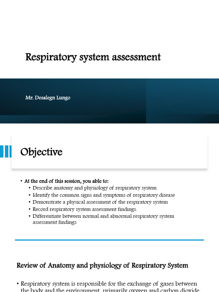 Respiratory System Assessment Guide | PDF | Respiratory Tract | Lung