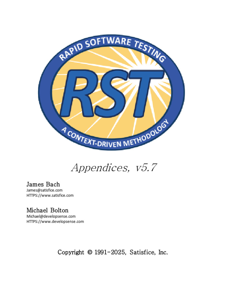 RST Appendices for Software Testing | PDF | Software Testing | Knowledge