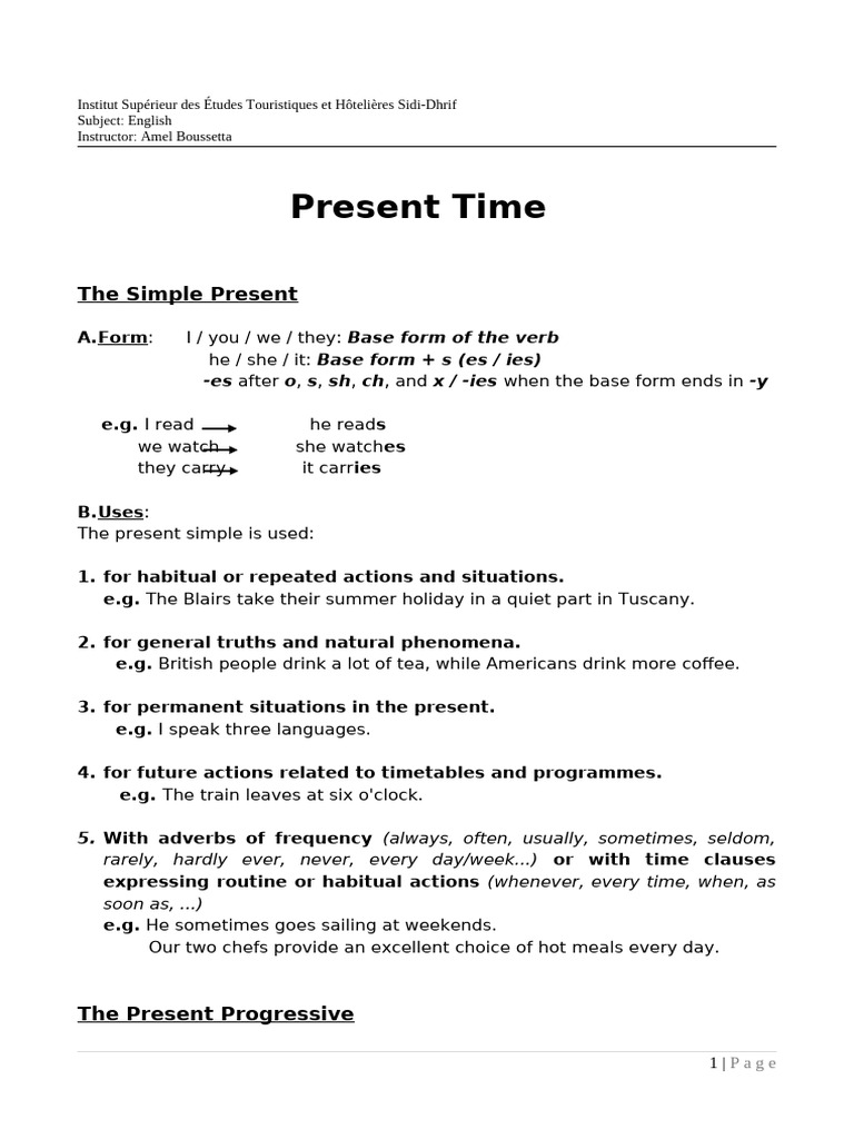 Present-Time | PDF | Linguistics | Syntax