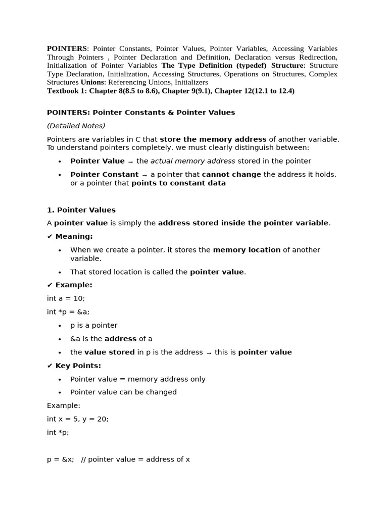 Module 5 Structure and Pointers | PDF | Pointer (Computer Programming ...