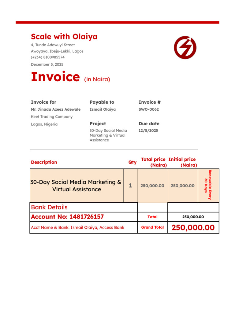 30-Day Social Media Marketing & Virtual Assistance (Keet Trading ...