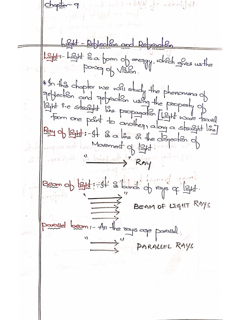 Reflection and Refraction 10 Class Notes | PDF