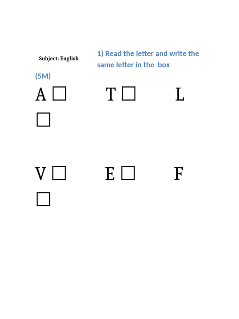 English Letter and Picture Activities | PDF