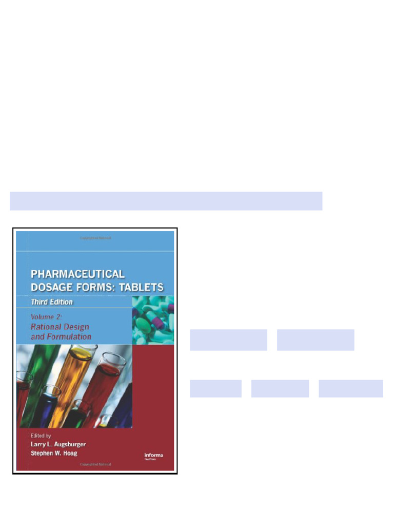 Pharmaceutical Dosage Forms Tablets Third Edition Three Volume Set ...