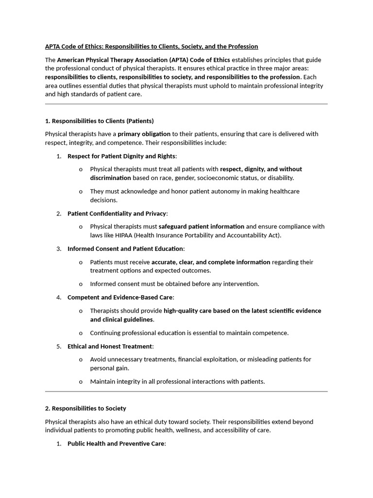 Ethics | PDF | Physical Therapy | Workers' Compensation