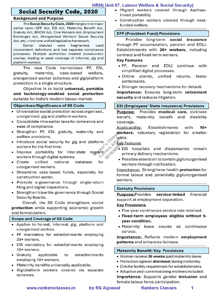 Social Security Code (Final) | PDF