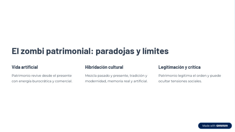 El Zombi Patrimonial Paradojas y Limites | PDF