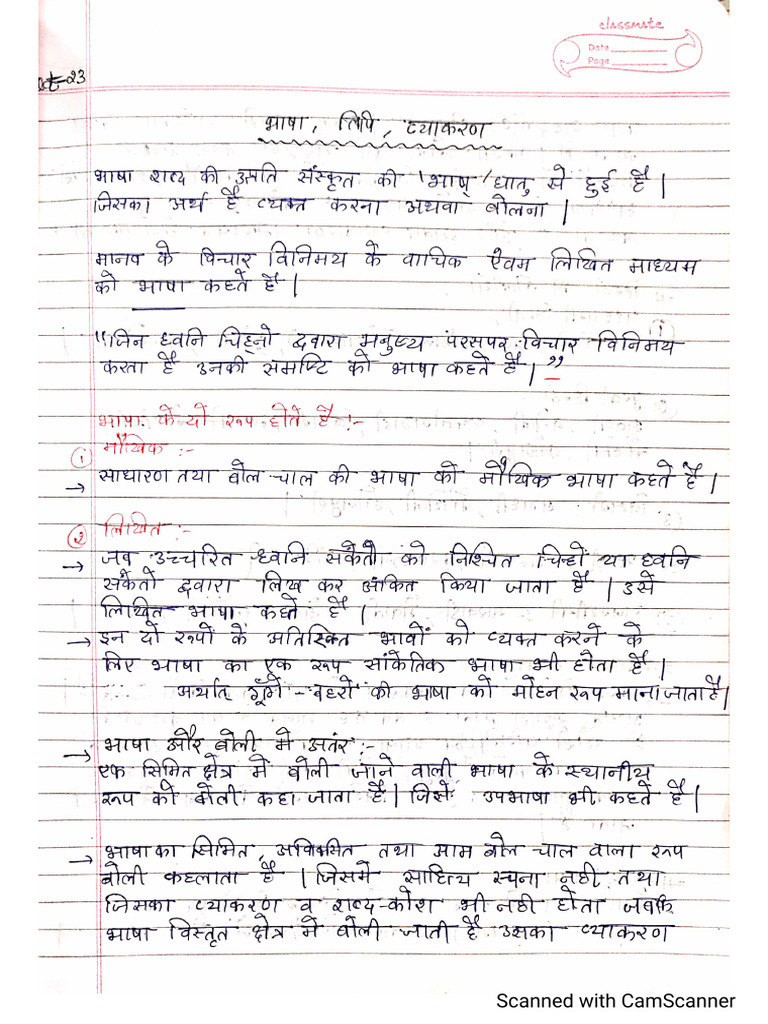 Hindi Notes 13 | PDF