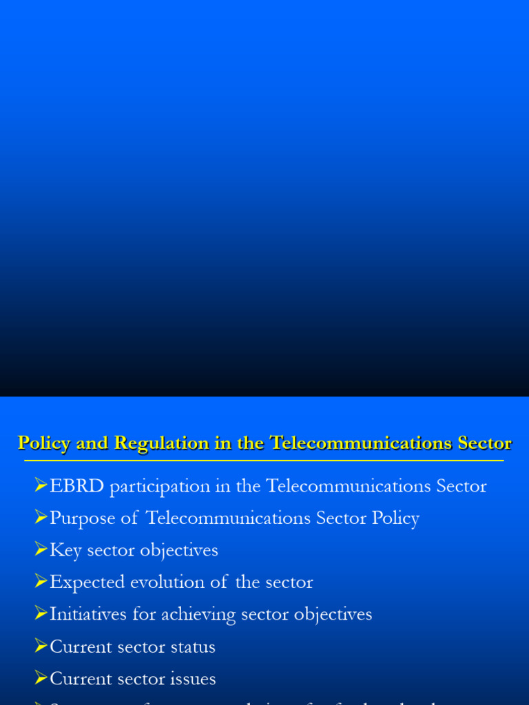 Telecommunications Policy and Regulation Overview | PDF | Market ...