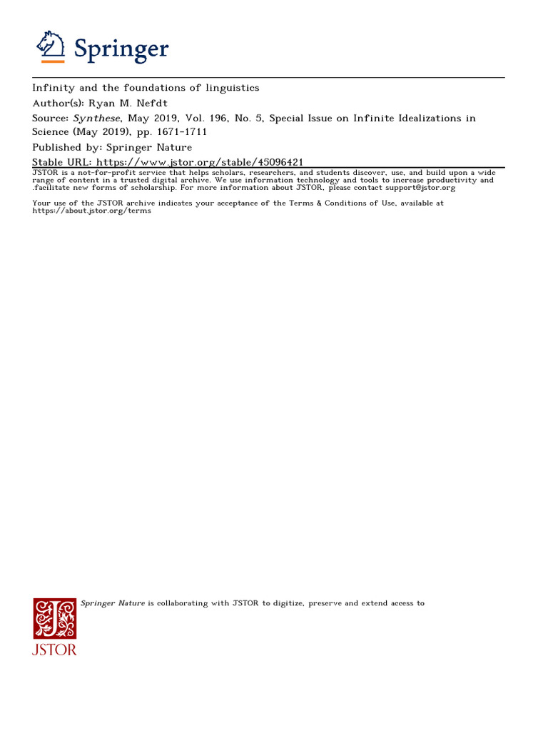 3b. Nefdt Infinityfoundationslinguistics 2019 | PDF | Axiom | Syntax