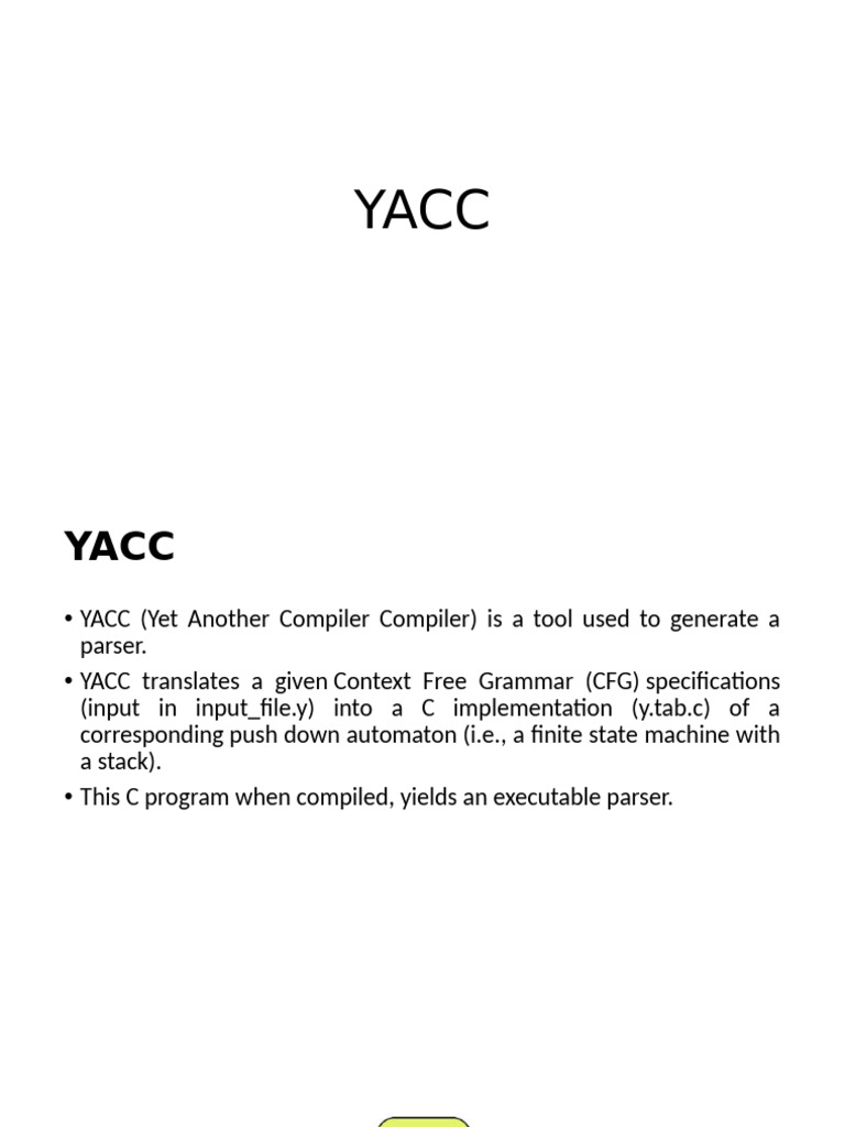 YACC | PDF | Parsing | Software Engineering