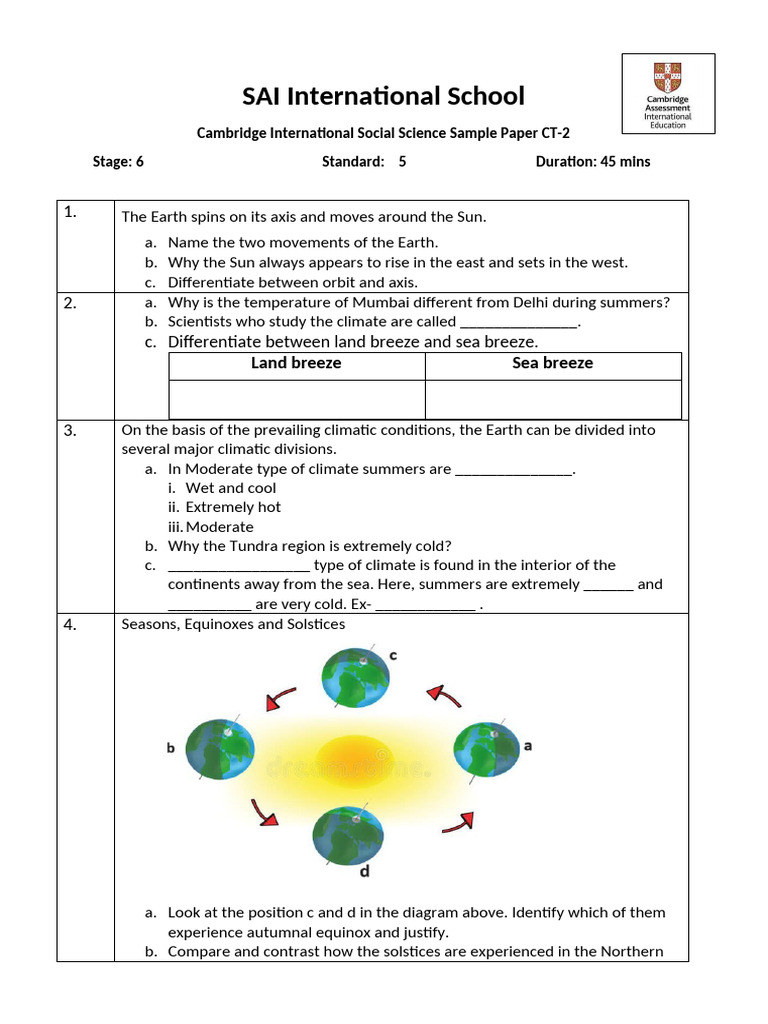 Sample Paper SST Ct2std V 2024 | PDF