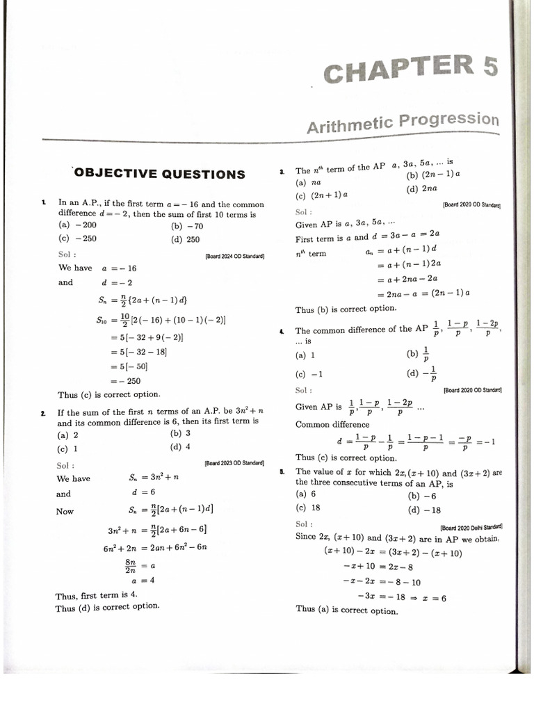Chapter 5.Arithmetic Progressions (1) | PDF
