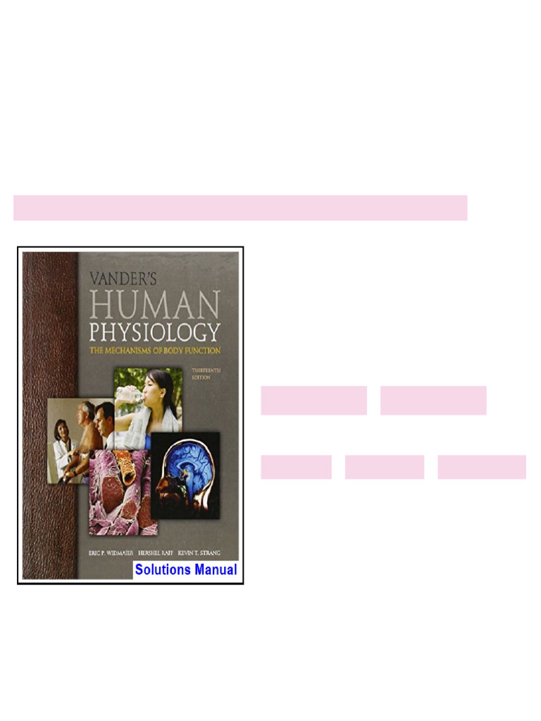 Vander's Human Physiology The Mechanisms of Body Function 13th Edition ...