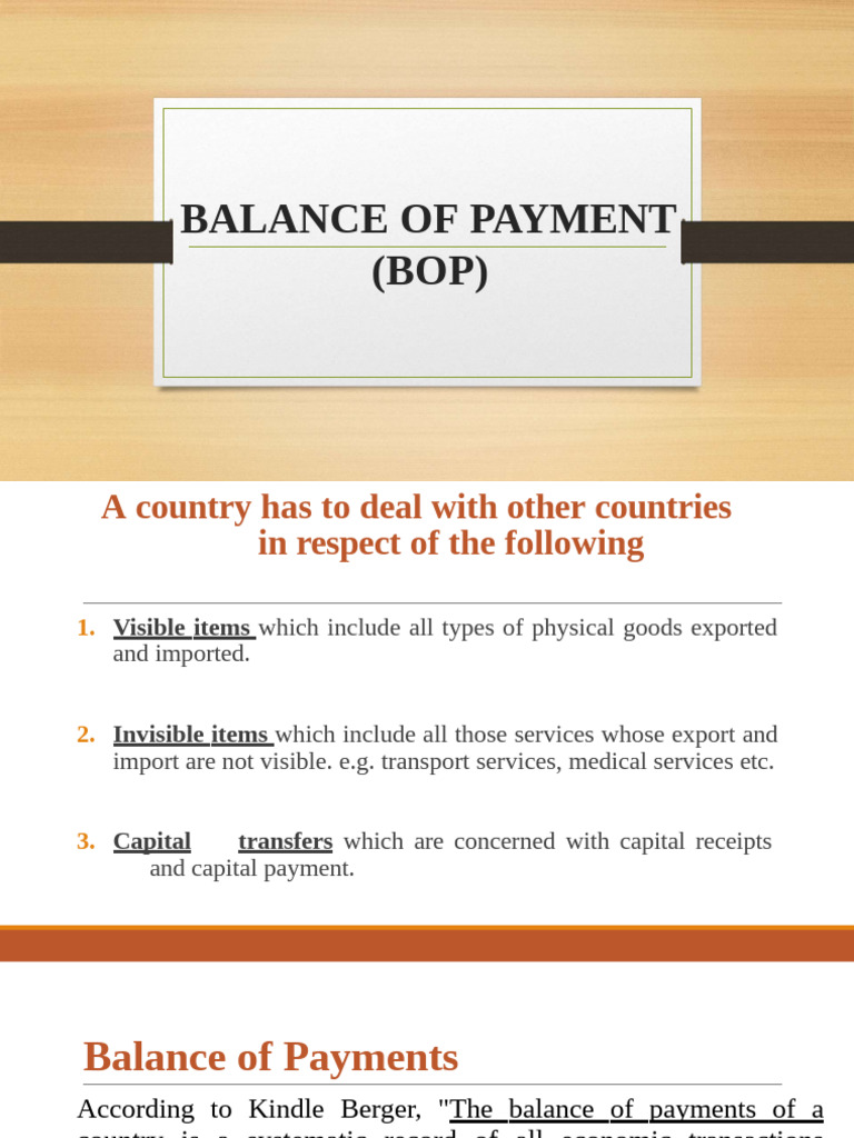 Balance of Payment(1) | PDF | Balance Of Payments | Trade