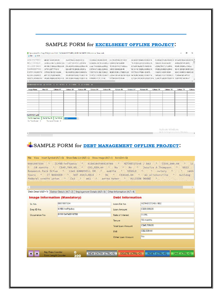 Offline Project Sample Forms Guide | PDF