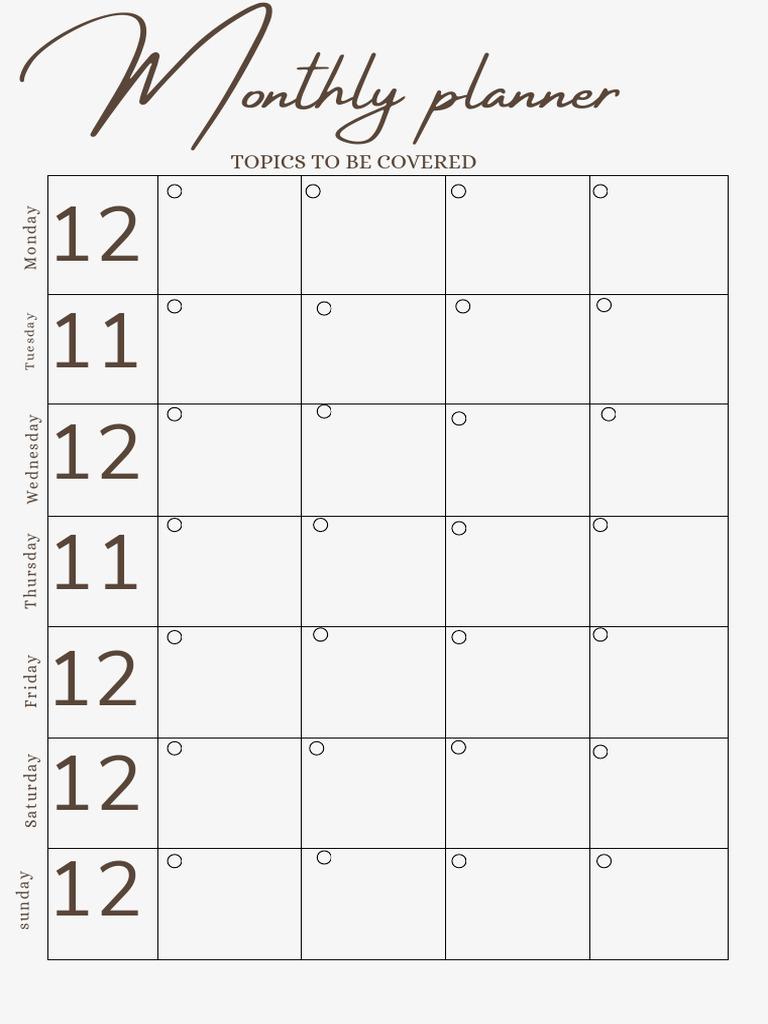 Weekly Time Table | PDF