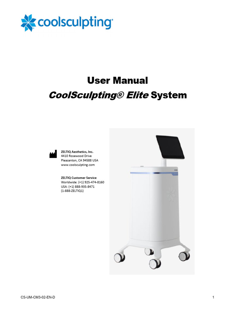 User Manual Coolsculpting Elite | PDF | Pain | Ac Power Plugs And Sockets