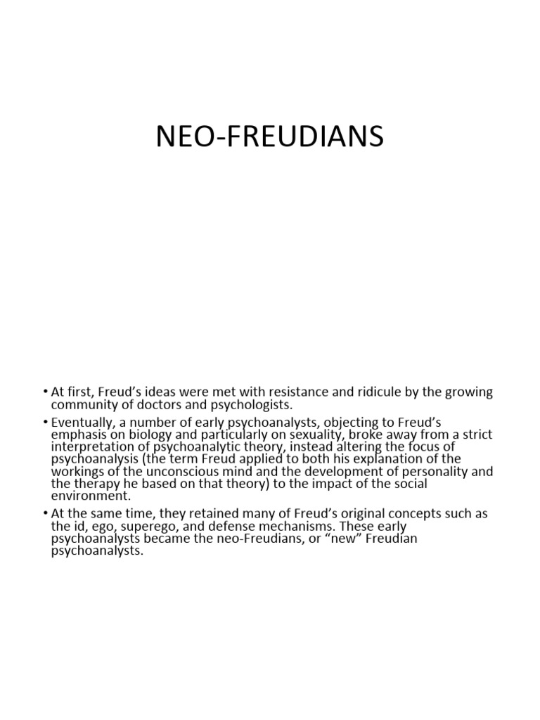 Neo-Freudians: Key Theories Explained | PDF | Psychoanalysis | Sigmund ...