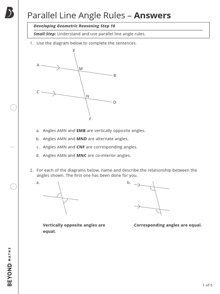 Parallel Line Angle Rules Explained | PDF | Angle | Line (Geometry)