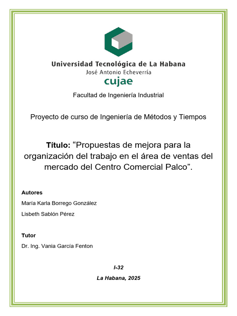 Proyecto de IMT, Maria Karla y Lisbet, G-32 | PDF | Gestión de recursos ...