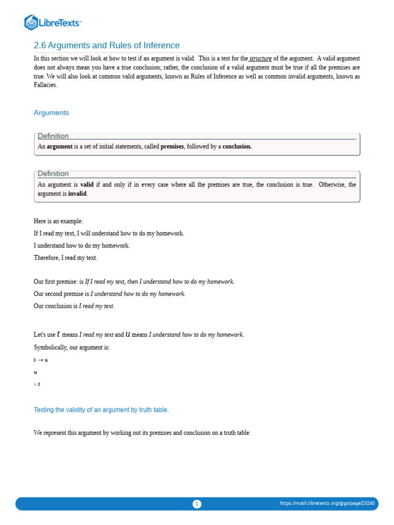 Validity in Arguments & Inference Rules | PDF | Argument | Logical ...