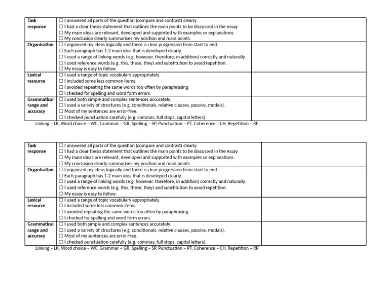 Checklist | PDF | Word | Sentence (Linguistics)