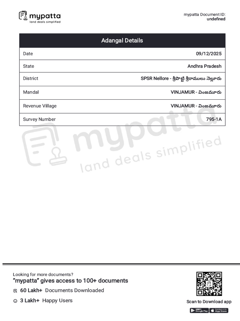 Adangal Details | PDF
