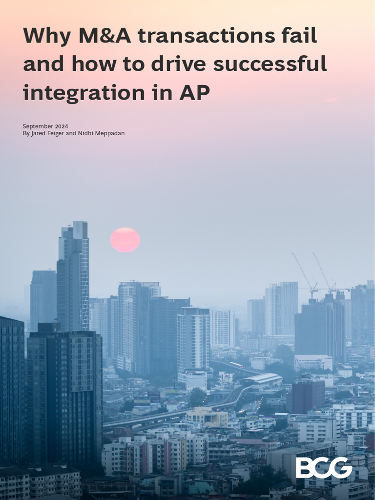 Why m a Transactions Fail and How to Drive Successful Integration in AP ...