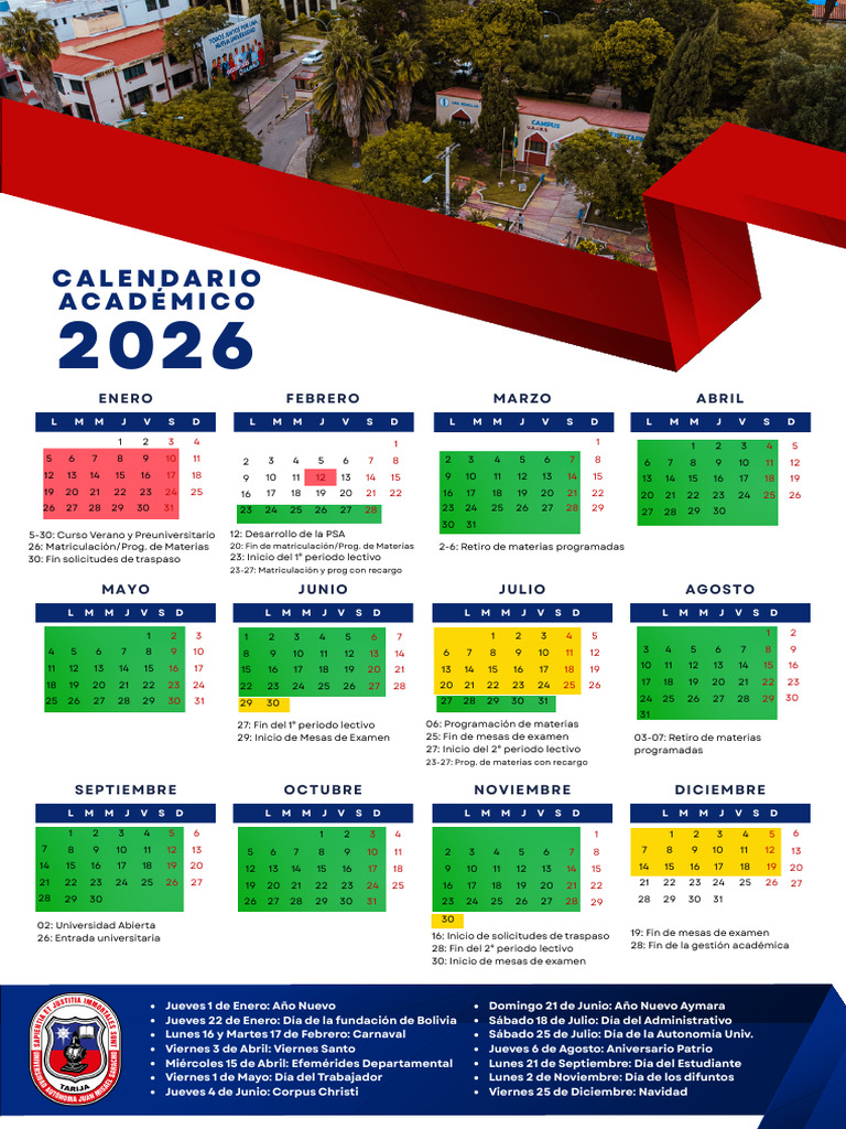 Calendario Univ 2026 DAG | PDF