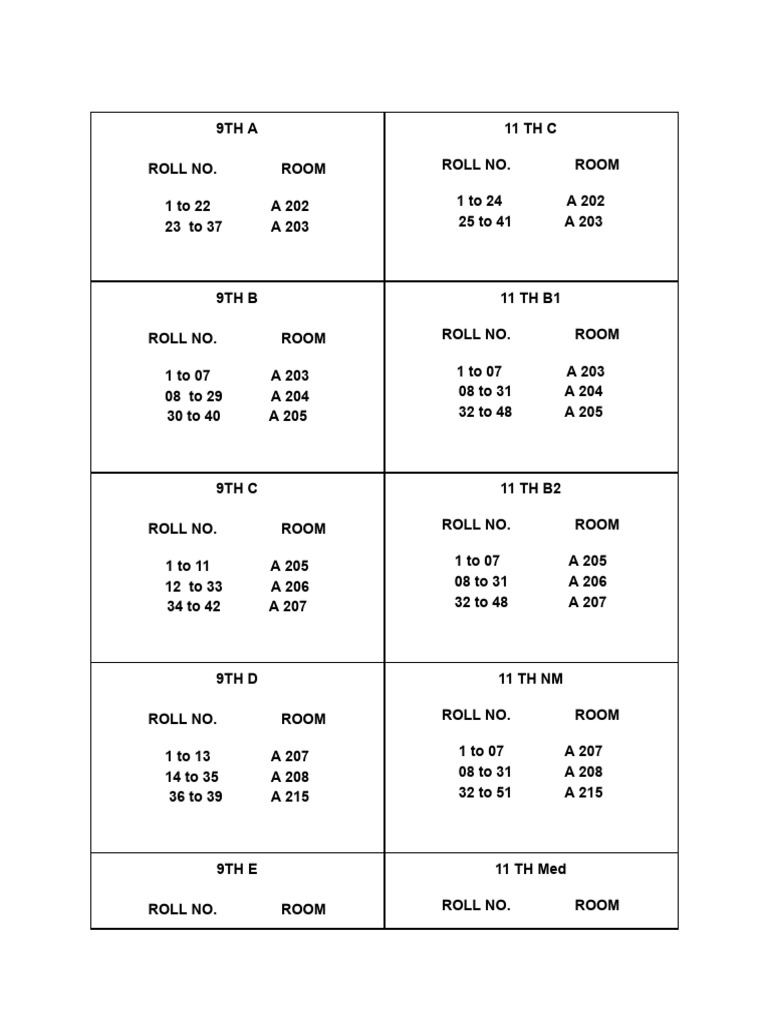 24-12-25 ; 9 & 11 ; Sitting Plan; | PDF