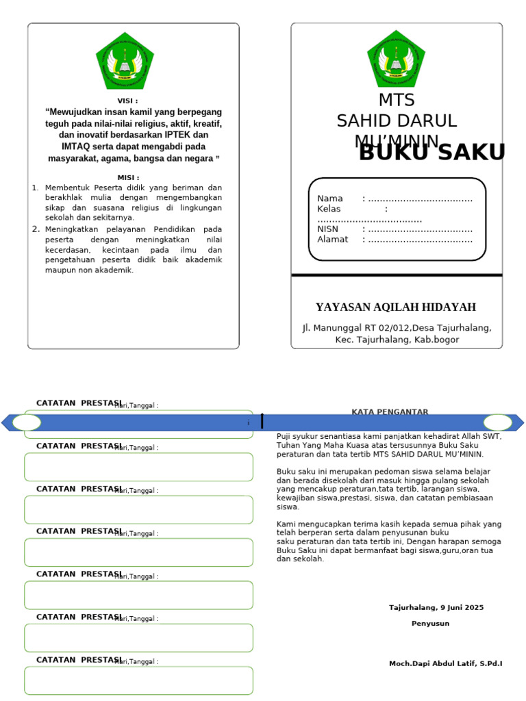 Tata Tertib dan Peraturan MTS Sahid Darul Mu'minin | PDF