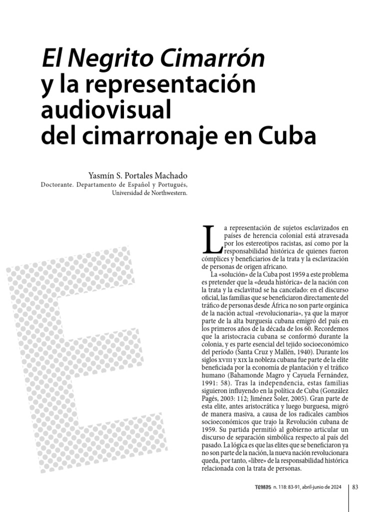 El Negrito Cimarron | PDF | Cuba | Esclavitud